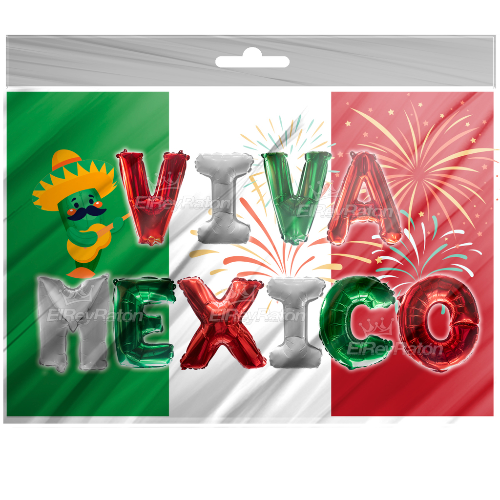 Letrero Globos Viva Mexico - Comprar en ElReyRaton