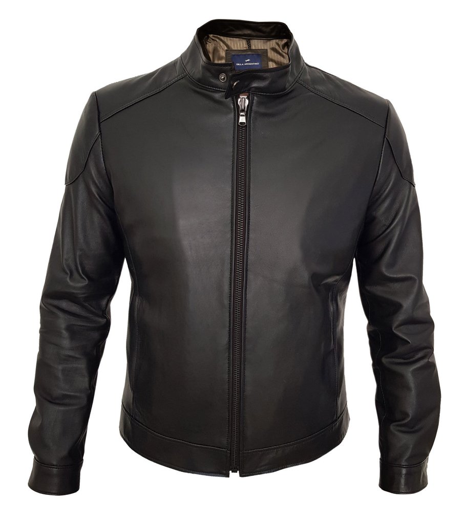 CAMPERA LISA CUERO OVEJA COLOR NEGRO - Silla Argentino