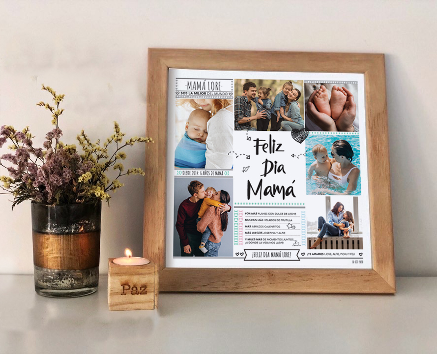 CUADRO DE MADERA · 25 x 25 cm · PERSONALIZADO · Modelo INFOGRAFIA