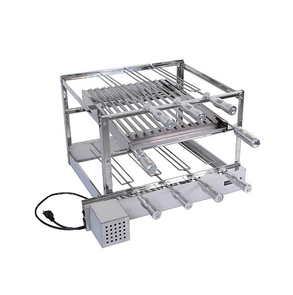 Churrasqueira Grill Giratório Influence 4 Espetos Inox — Arte Churrasco