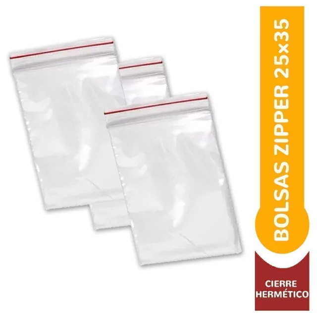 Bolsas Con Cierre Hermético Zipper 25x35Cm Pack X 100 U