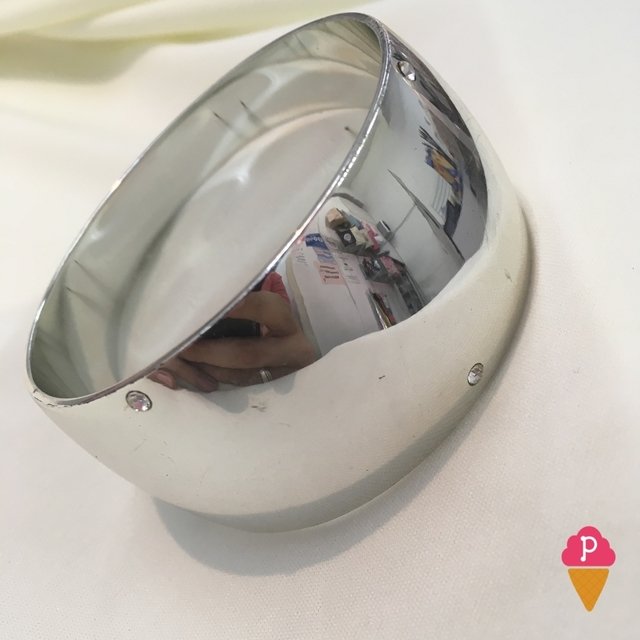 Pulseira Argola Bracelete Prateado Bijuteria