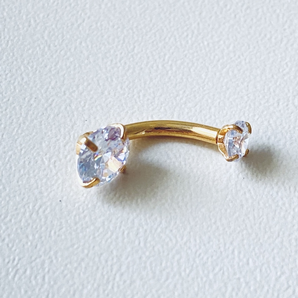 Piercing Umbigo com Pedra Peq Cristal | Pistache Acessórios