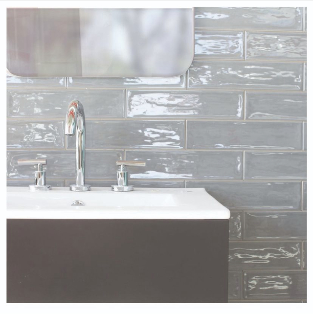 Cerámica Acuarela Azulejo 7.7x30 Iceland Gris Pared x caja