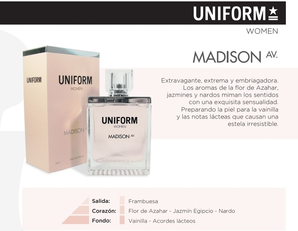 Perfume UNIFORM Women Madison 100 ML - Biobellus