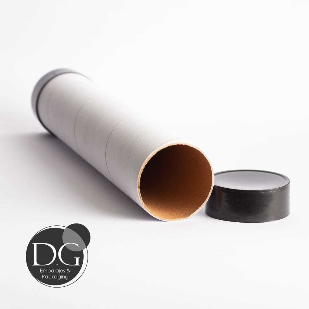 2a 100cm X 60mm X 25u Tubos De Carton Con Tapas Plasticas