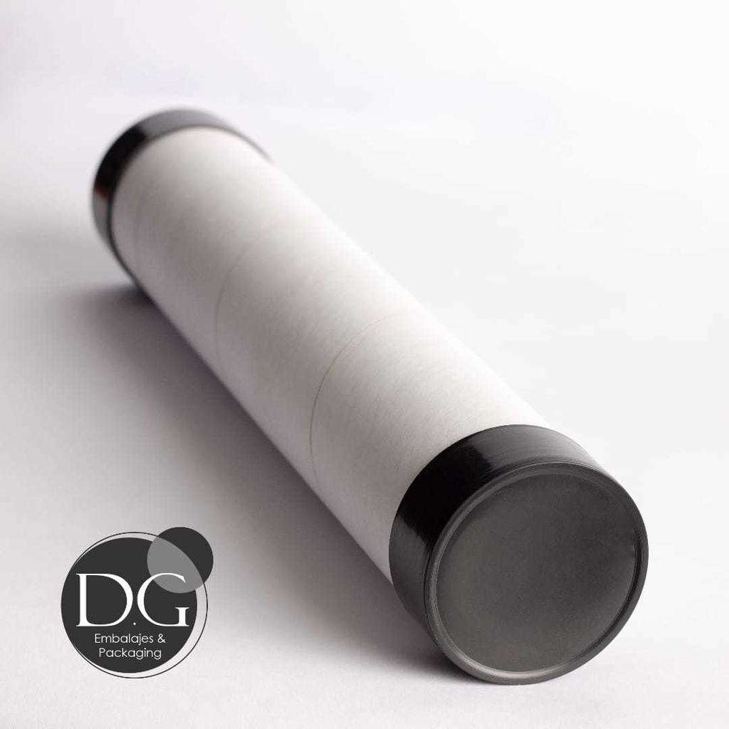 2a 100cm X 60mm X 25u Tubos De Carton Con Tapas Plasticas