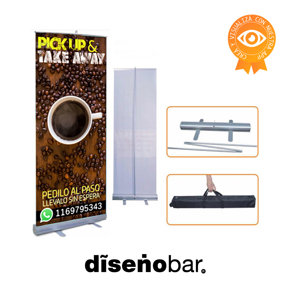 Porta-Banner Roll Up Portátil (gráfica y funda incluidos)