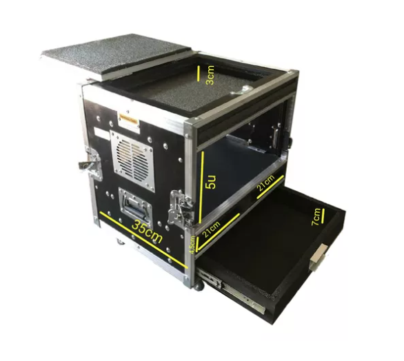 Case Rack 5u + 2 Bases + Gaveta + Compart. Notebook MLZ