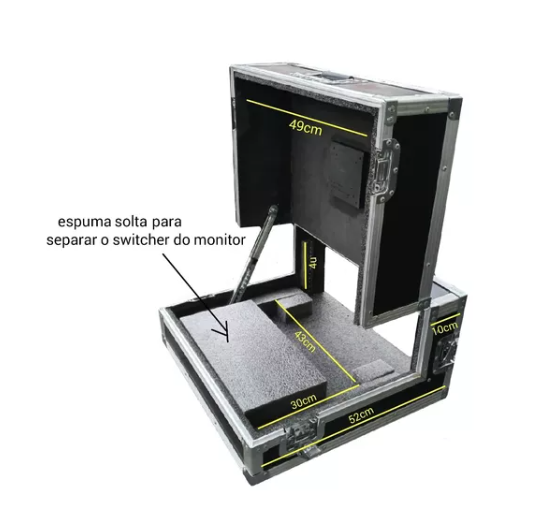 Case Rack Para Monitor + Switcher Teleprompter Tp MLZ