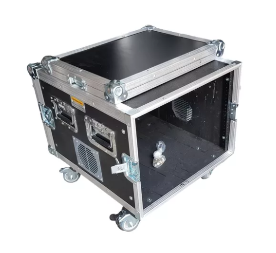 Road Case Rack 8u Com Respiradores E Rodas MLZ