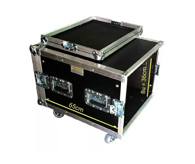 Case Rack 8u Profundidade Util 65cm Com Rodas MLZ