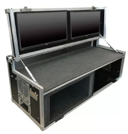 Case Rack Para 2 Monitores + Cpu + 5u Com Tampa Vira Mesa MLZ