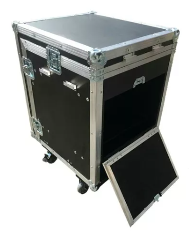 Case Rack 8u + Gaveta Com Tampa Vira Bancada Lateral E Rodas MLZ