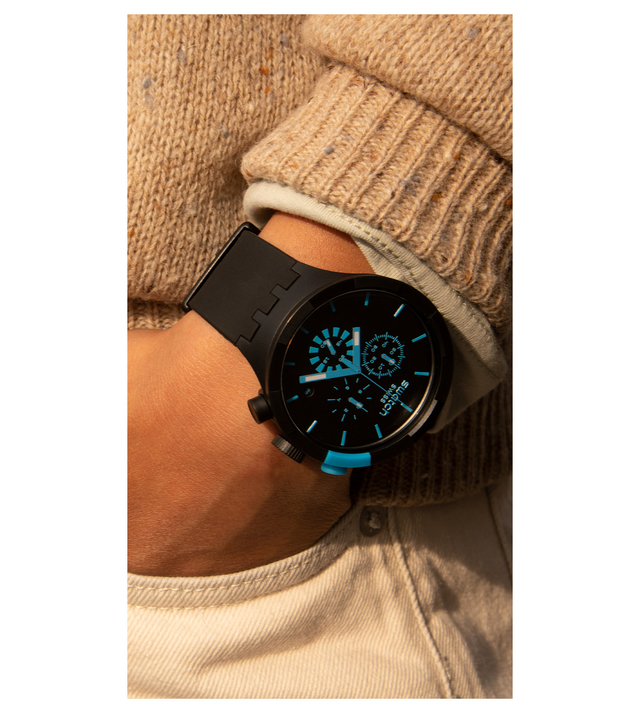 Reloj Swatch Big Bold Checkpoint Blue SB02B401 Original Agente Oficial