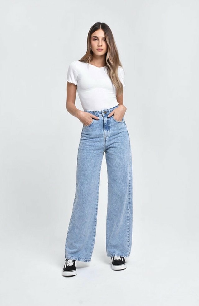 JEAN LETI WIDE LEG CELESTE - Comprar en Vikita Store