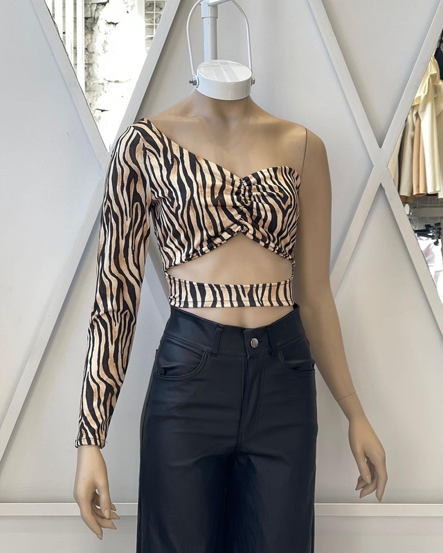 TOP YULI TIRA CEBRA BEIGE - Comprar en Vikita Store