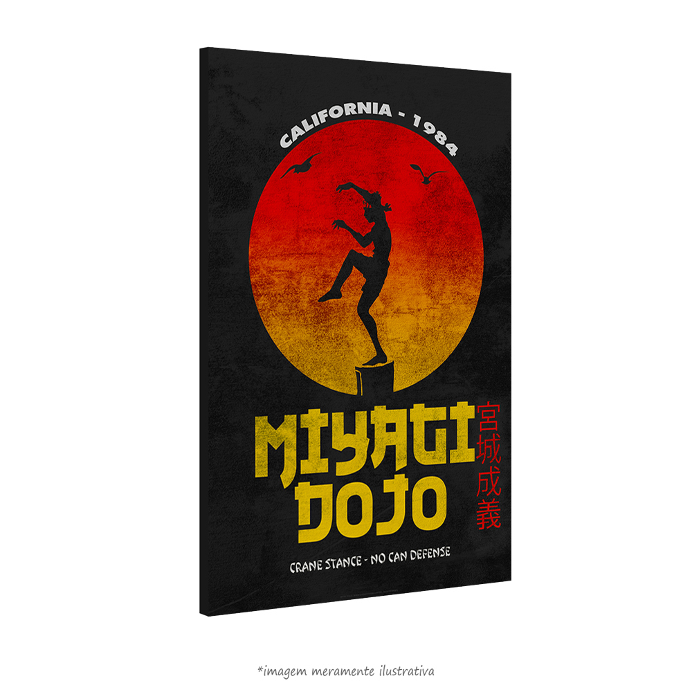 Poster Miyagi-do Karatê Kid Arte - Fundo Preto