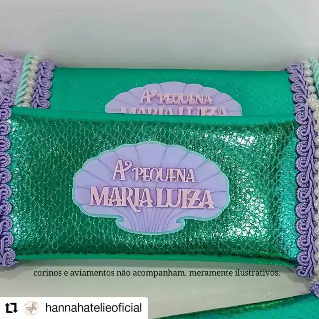 Aplique Duplo - Concha Ariel com Nome (1 unid)