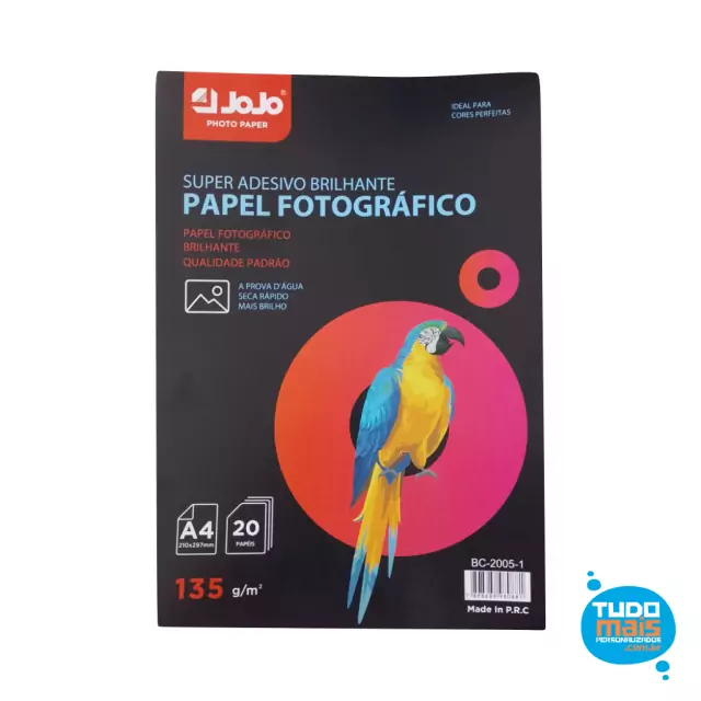 Papel Fotográfico Glossy Adesivo 135g/m2