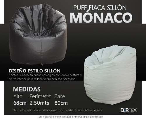 Puff Fiaca Sillón Mónaco Cuero Ecológico( ART 1656)