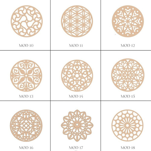 15 Mandalas Caladas Fibrofacil Mdf 15 Cm Muchos Modelos Mas