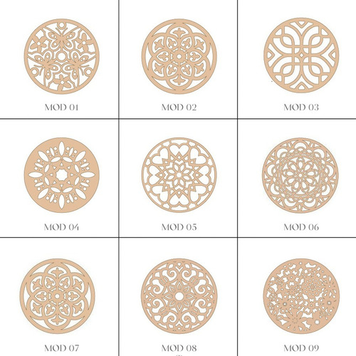 100 Mandalas Caladas Fibrofacil Mdf 10 Cm Muchos Modelos Mas