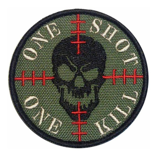 Parche Bordado Aplique One Shot One Kill - Be Custom