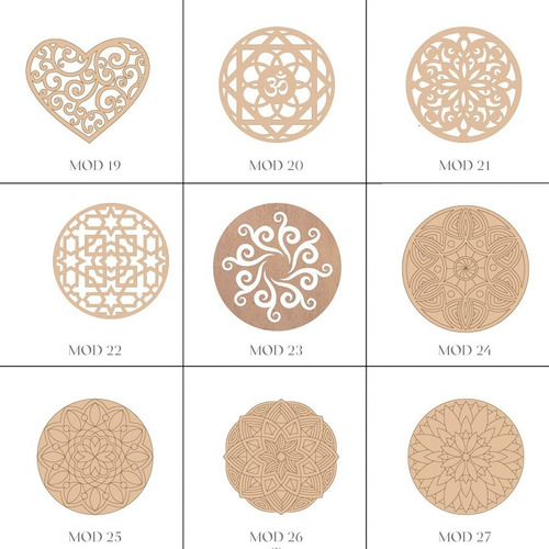 100 Mandalas Caladas Fibrofacil Mdf 10 Cm Muchos Modelos Mas