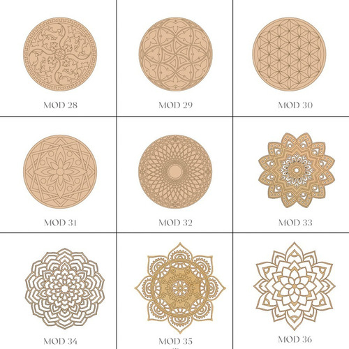 15 Mandalas Caladas Fibrofacil Mdf 15 Cm Muchos Modelos Mas
