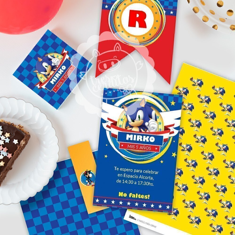 KIT IMPRIMIBLE SONIC BOOM - Tres Cerditos Kits