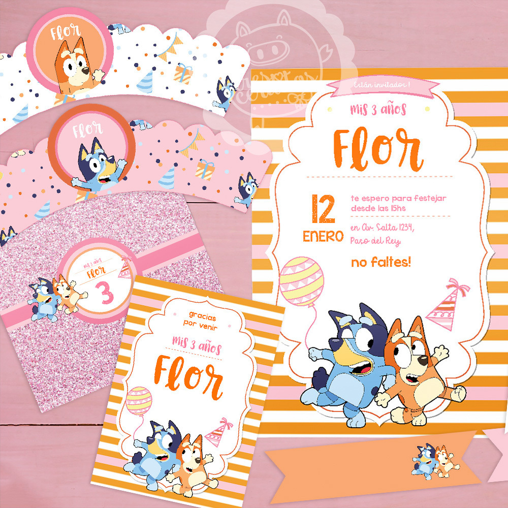 kit imprimible bluey editable
