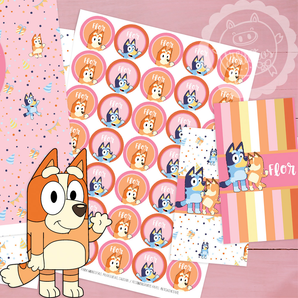 kit imprimible bluey editable