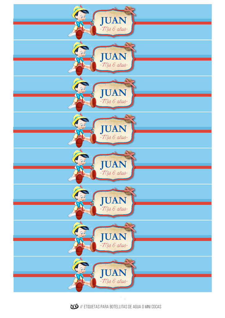 Kit imprimible Pinocchio - Tres Cerditos Kits