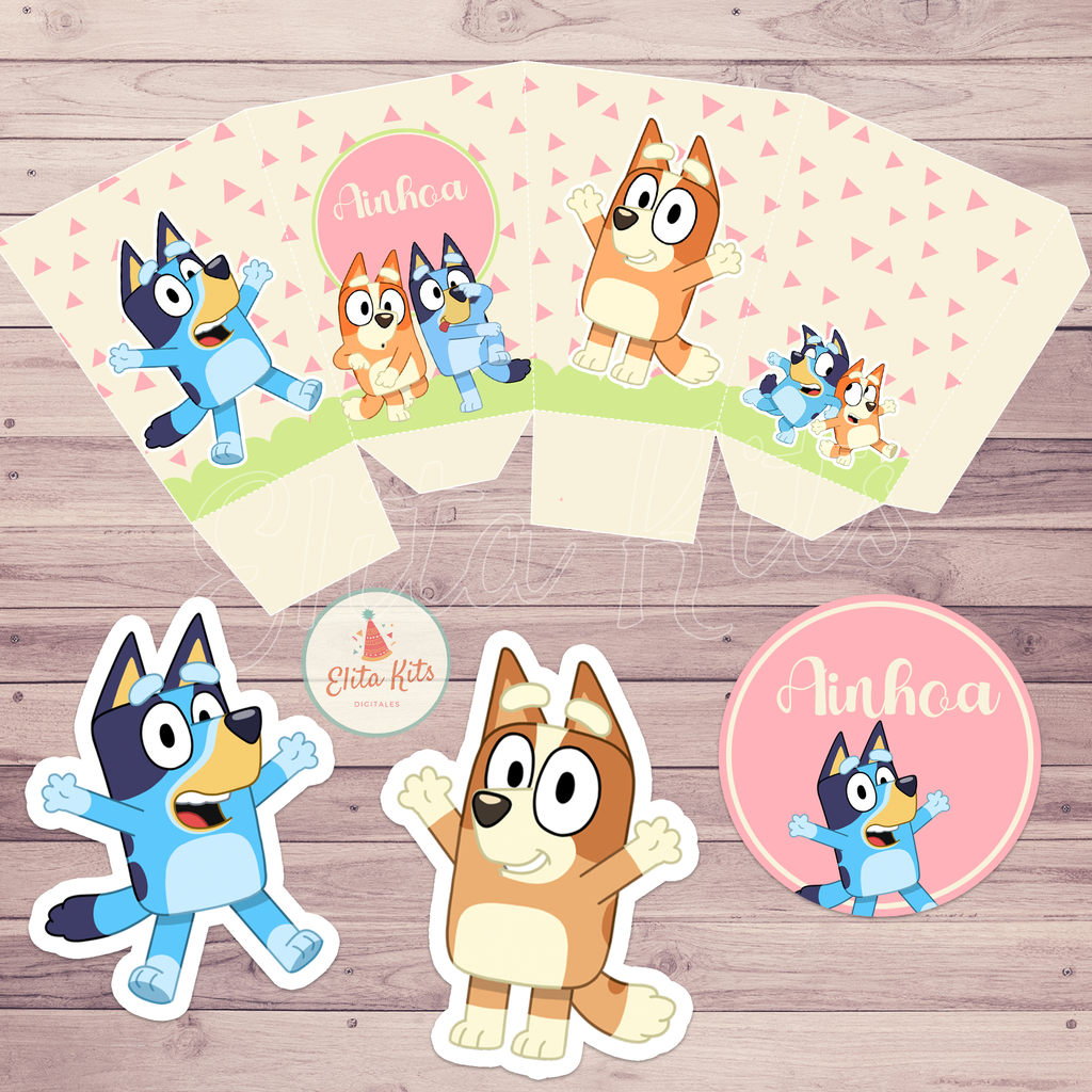 Kit imprimible Bluey Nena, personalizado