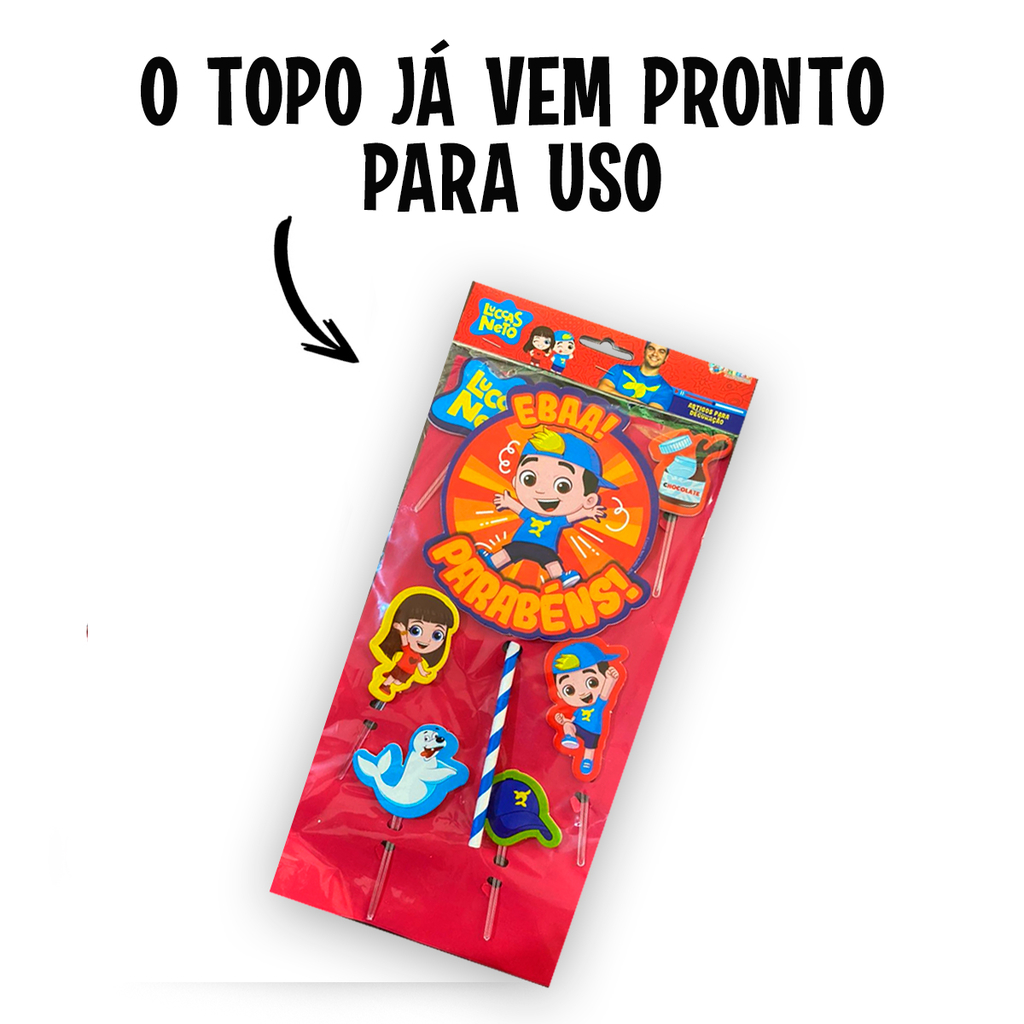 Topo Para Bolo Luccas Neto Topper Aniversario Festa Infantil