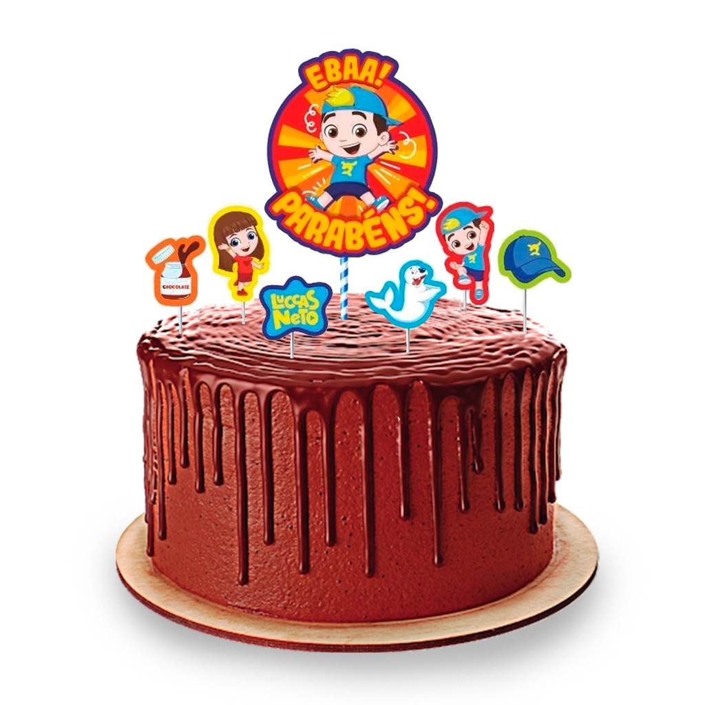 Topo Para Bolo Luccas Neto Topper Aniversario Festa Infantil