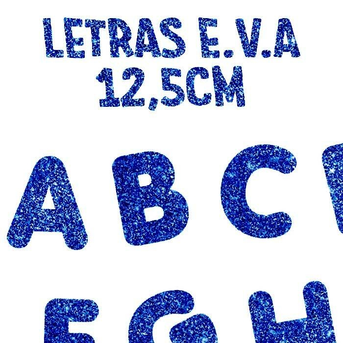 Letras em EVA Azul Escuro com Glitter