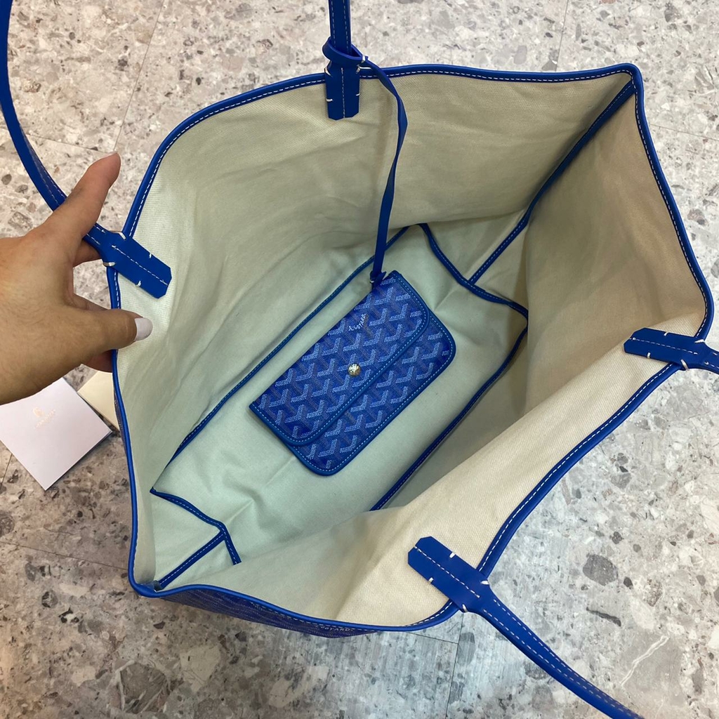 BOLSA AZUL TURQUESA - ALÇAS EM COURO LEGÍTIMO