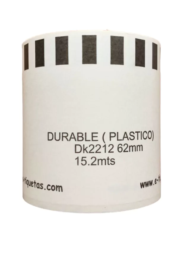 10 Cintas Continua Dk-2212 62 Mm Plastico Durable Ql Rollo sin eje