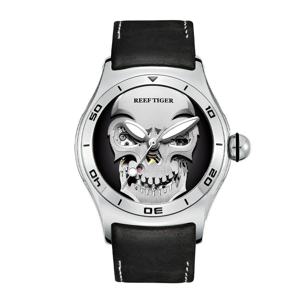 Relógio Masculino REEF TIGER RGA70S7 À Prova D'Água Prata