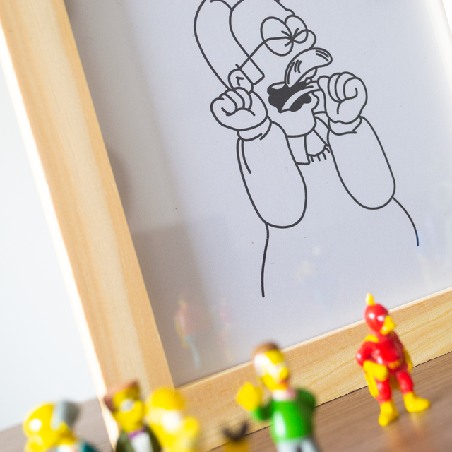 Cuadro Simpsons Triptico Burns Flanders Homero 15x15 Mad