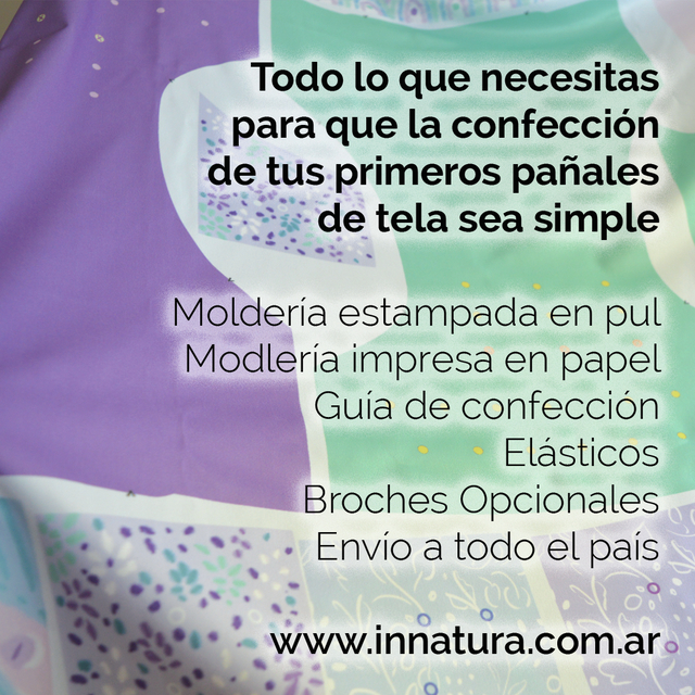 Guia y telas para hacer pañales de tela envio a todo el país