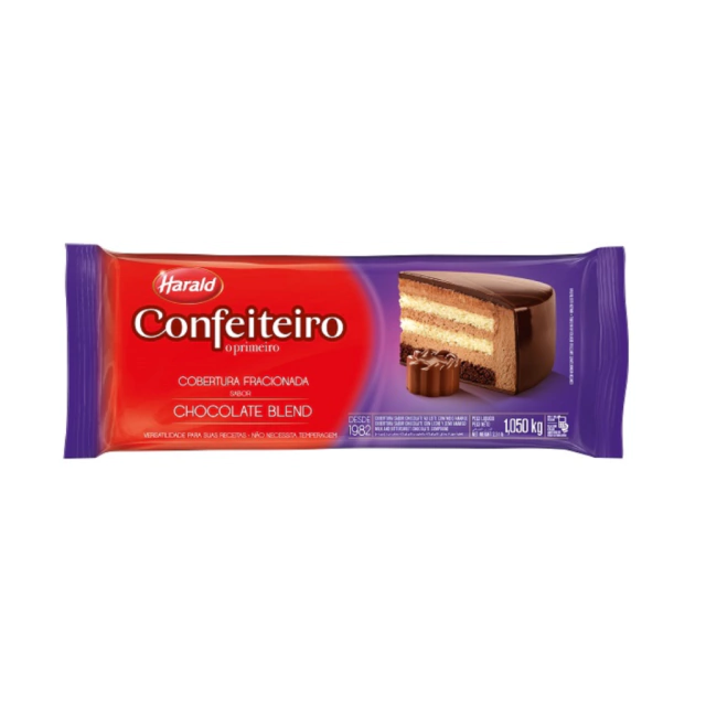 Barra de chocolate, cobertura fracionada 1,05kg Confeiteiro Harald