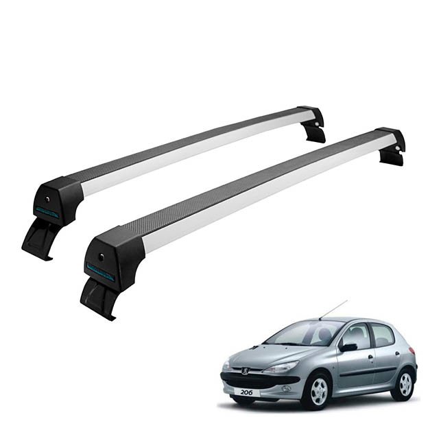 Rack Teto Alumínio Prata 206/ 207 (hatch) - 2 Portas