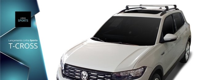 Rack Teto Alumínio Prata Vw T-cross Com Longarina De Teto