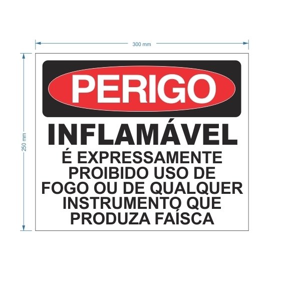 Placa GLP Perigo Inflamável / PSD-TR-GLP0003