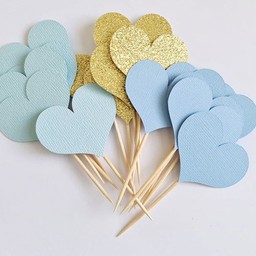 Pack x12 Toppers Corazón - De Juerga Eventos