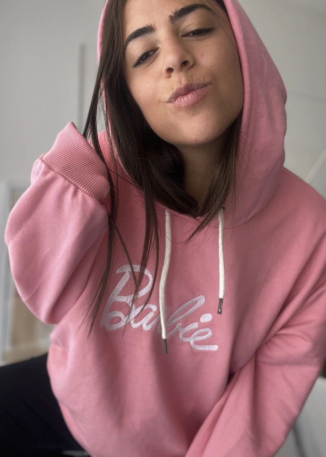 Buzo Barbie Bordado Rosa con capucha - Latone