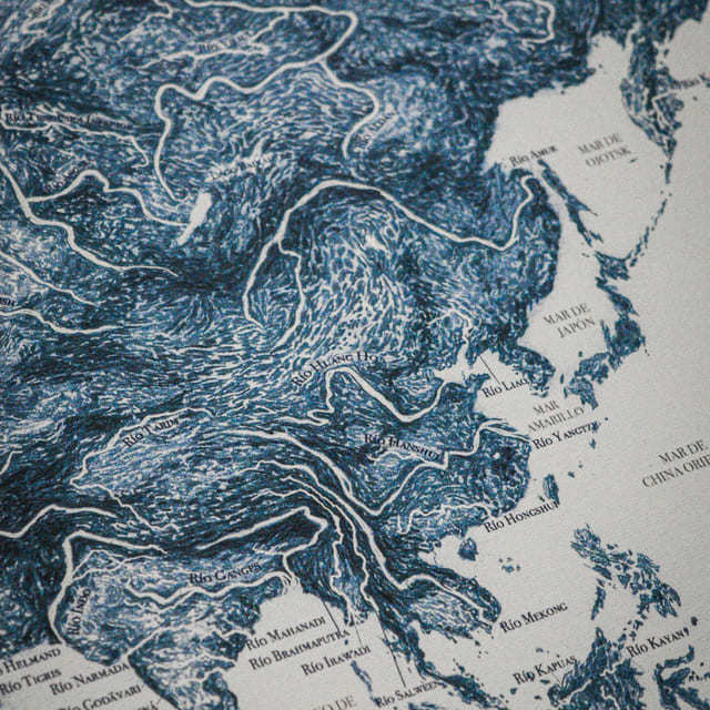 Planisferio decorativo Rios del mundo | Mapoteca.com.ar